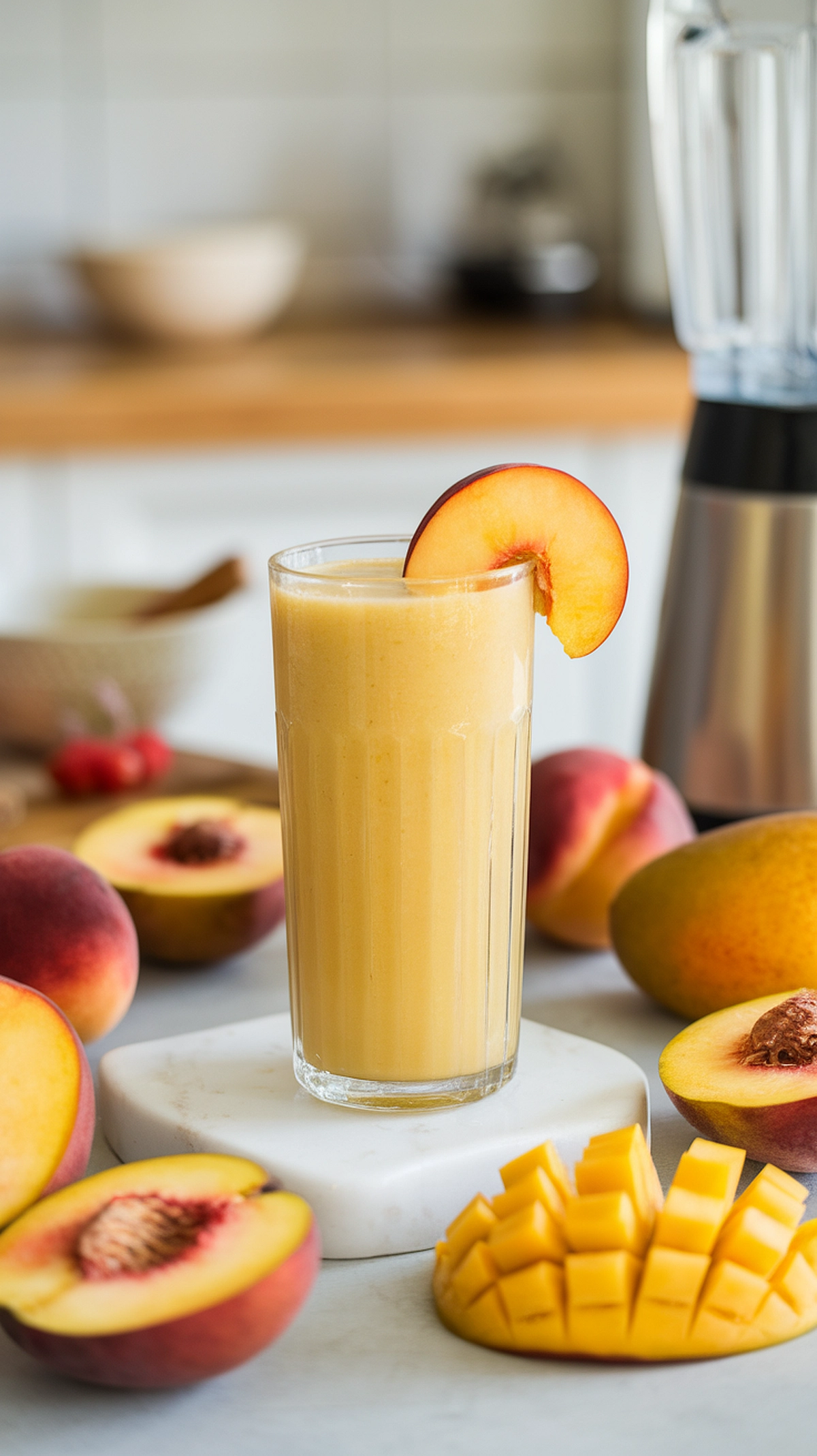 Ultimate Tropical Peach Mango Smoothie Recipe - Pepper Basil
